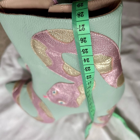 Butrich | Shoes | Butrich Anaconda Snake Leather Platform Boots In Blue ...